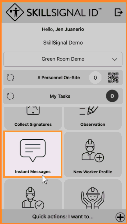 How to use Instant message – SkillSignal - Safety & Compliance