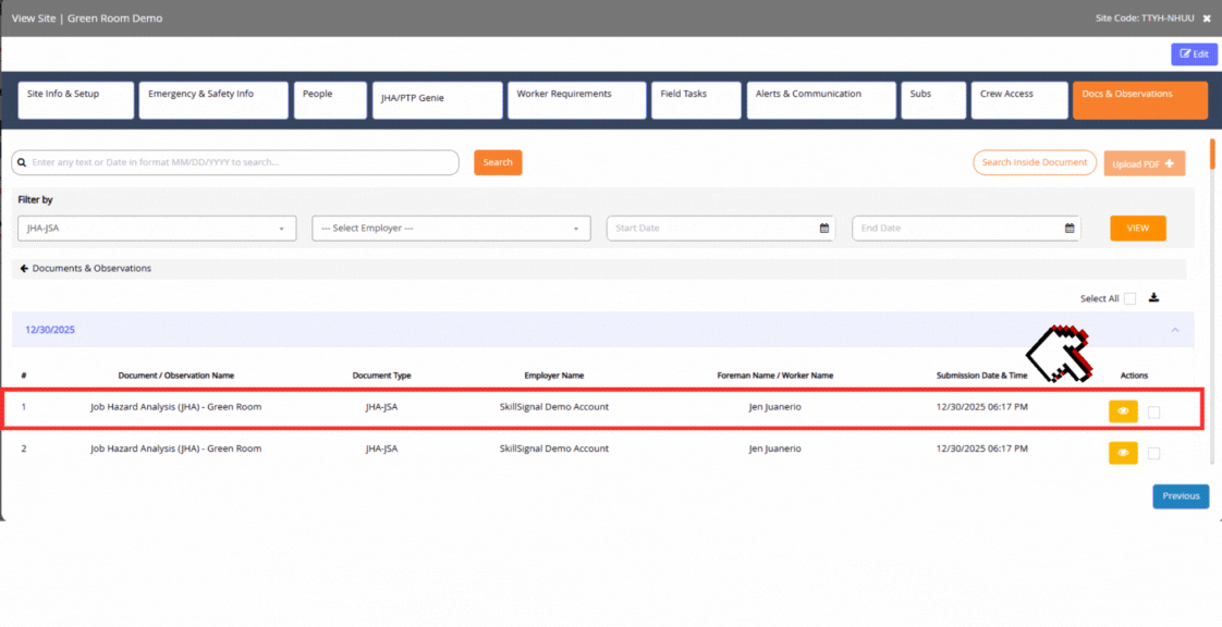 How to Access Submitted JHA/PTP Genie Reports in Docs & Observations ...